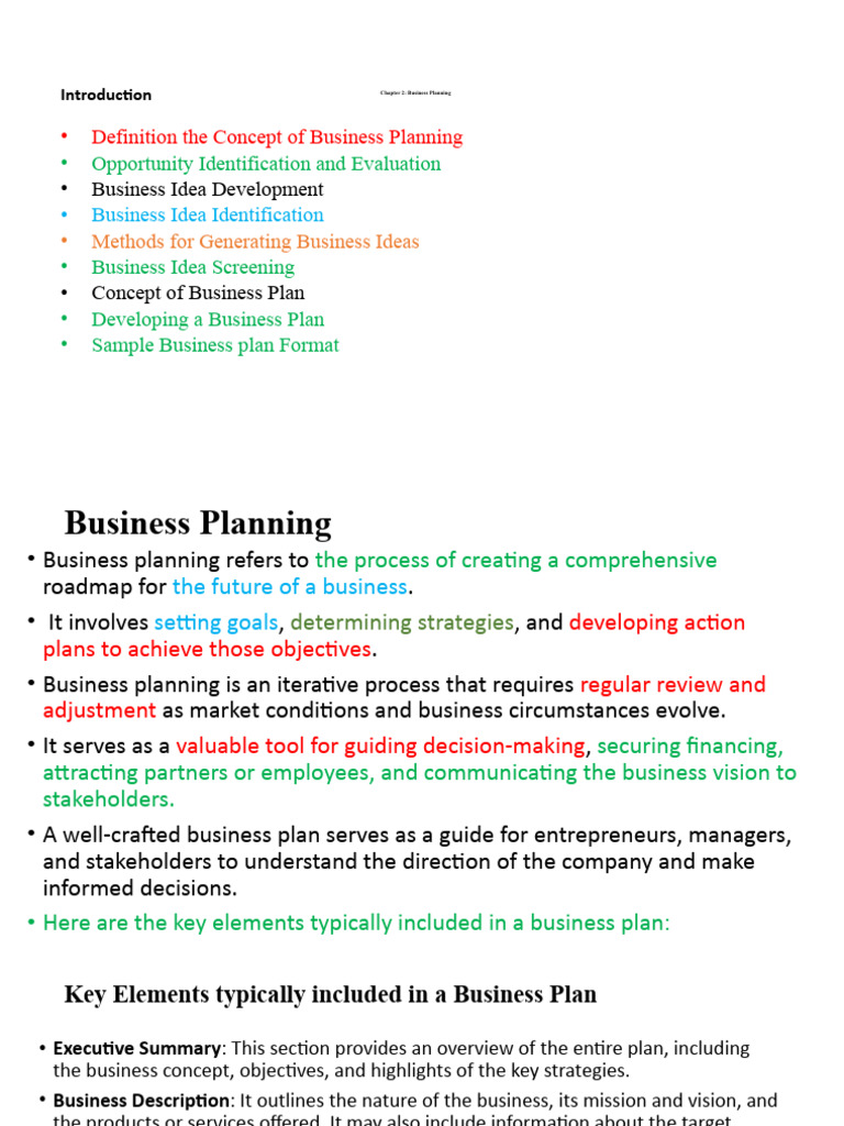 Chapter 2 Business Plan | PDF | Entrepreneurship | Business Plan