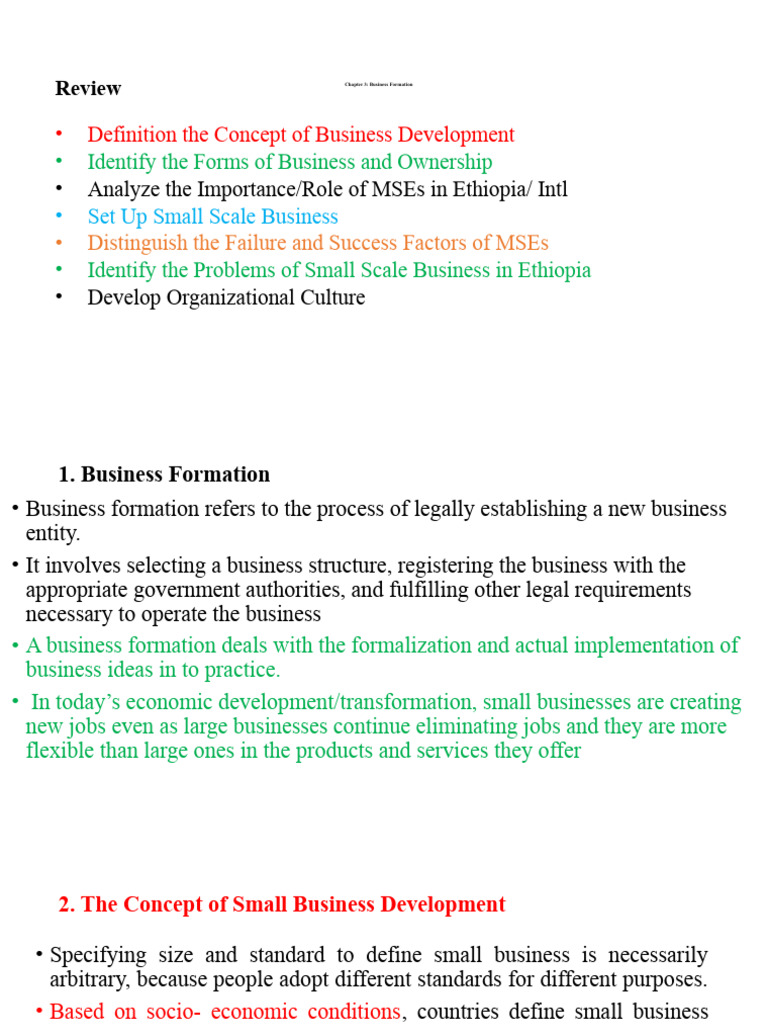 Business Formation And Mses In Ethiopia Pdf Entrepreneurship