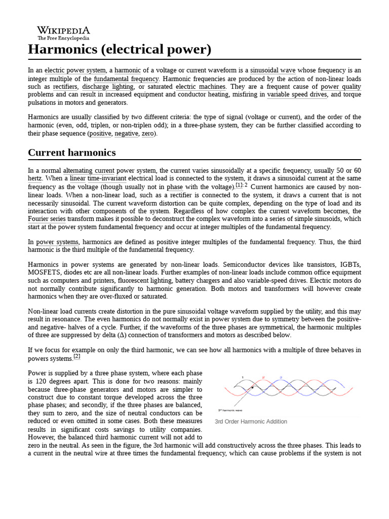 Harmonics_(electrical_power) | PDF | Electrical Engineering | Power (Physics)