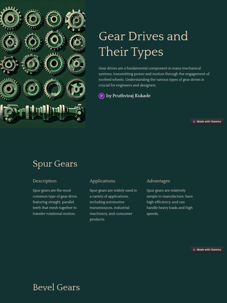 Gear Drives and Their Types | PDF | Gear | Mechanical Engineering