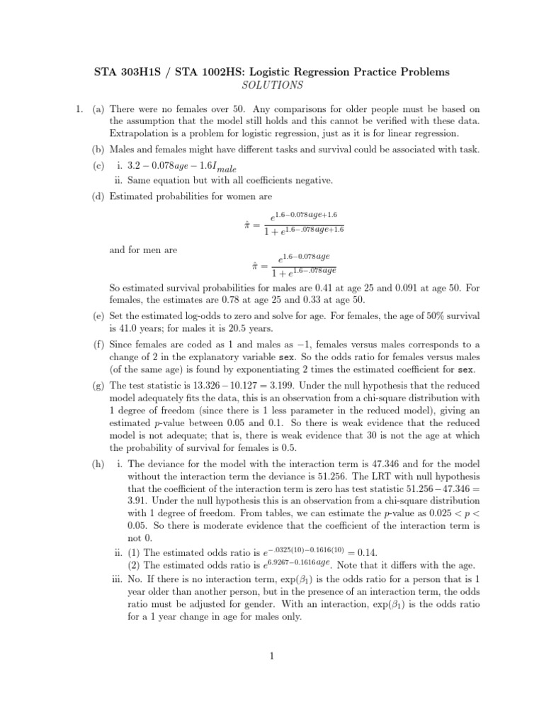 Logistic PP Sol | PDF | Logistic Regression | Regression Analysis