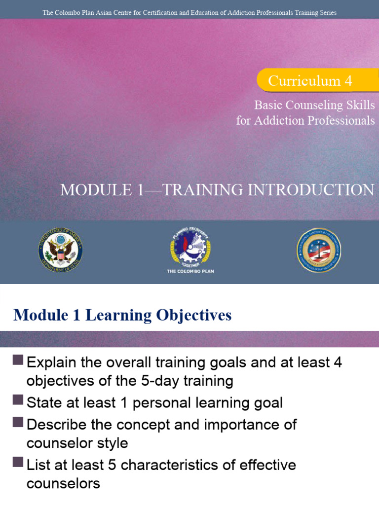 Curriculum 4, Module 1 | PDF | Substance Abuse | Substance Use Disorder
