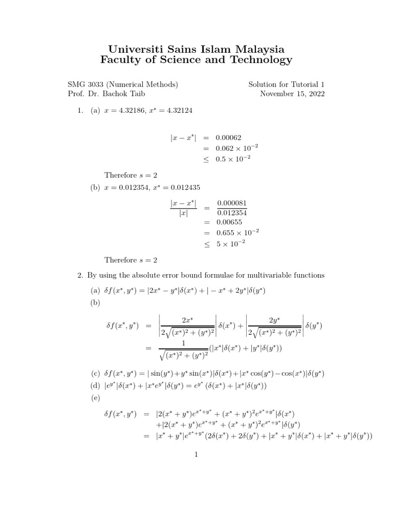 Ans Tut 1 | PDF | Mathematics | Applied Mathematics