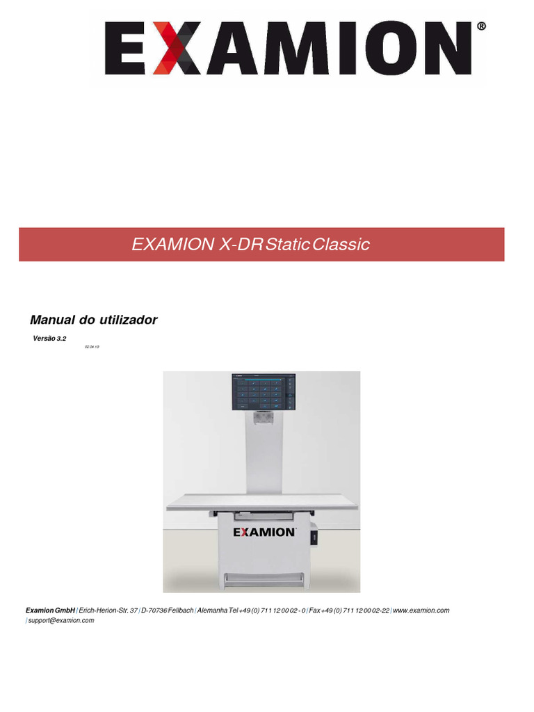 Examion X-DR Static Classic - Manual | PDF | Raio X | Relâmpago