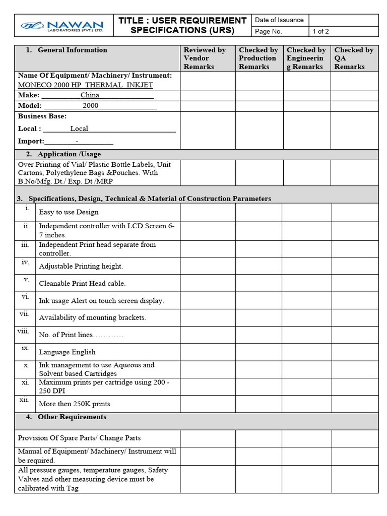 Industrial Printing Equipment URS | PDF | Printer (Computing ...