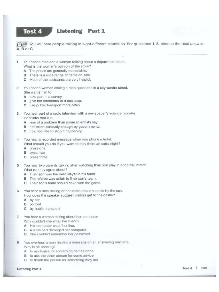 Test 4 Listening | PDF