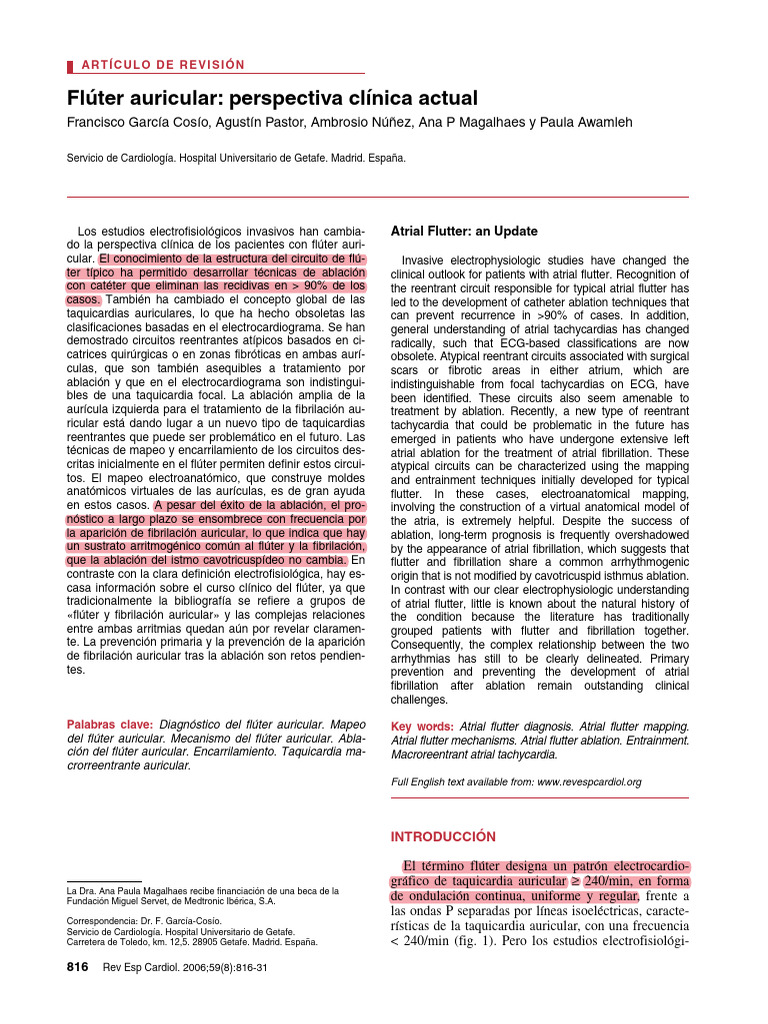 Flutter Auricular 2006 Conceptos | PDF | Sistema cardiovascular | Medicina Interna