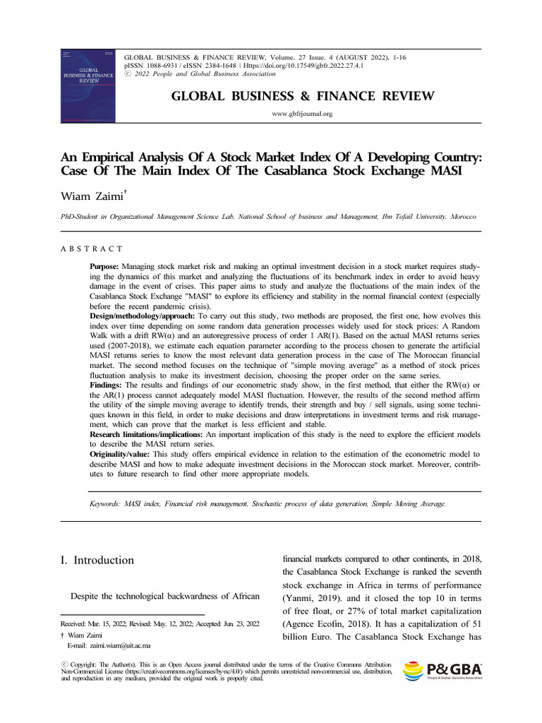 01 - Wiam Zaimi GBFR | PDF | Moving Average | Market Trend
