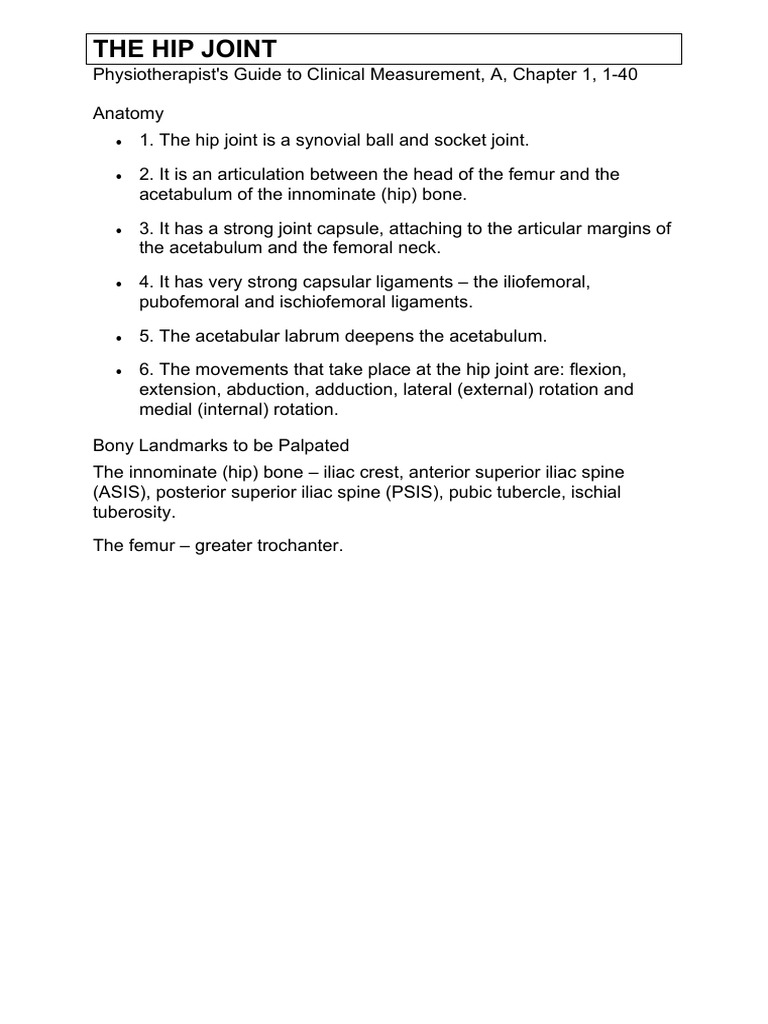 Hip Knee Ankle | PDF | Hip | Anatomical Terms Of Motion