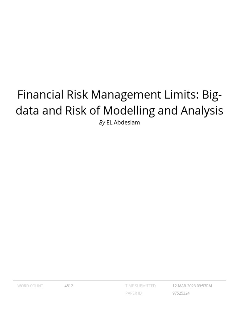 Financial Risk Management Limits Big Data and Ris - Copie | PDF ...