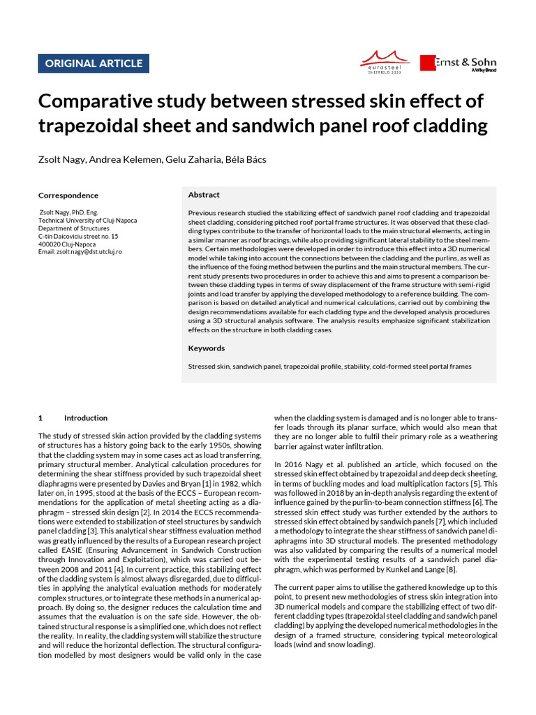 Comparative Study Between Stressed Skin Effect of | PDF | Deformation ...