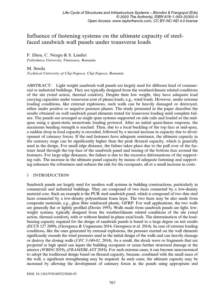 Influence of Fastening Systems On The Ultimate Cap | PDF | Buckling | Bending