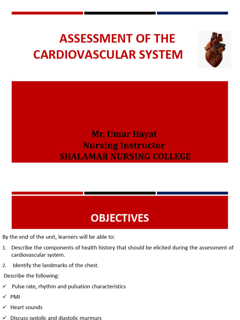 Cardiovascular Assessment (1) - Students | PDF | Pulse | Heart Valve