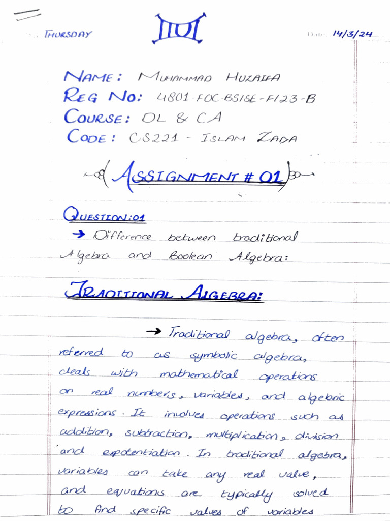 Dl And Ca Assignment 01 By Muhammad Huzaifa Pdf