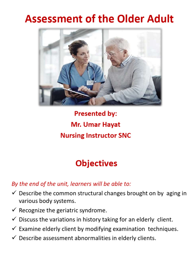 Assessment of The Older Adult | PDF | Geriatrics | Hearing