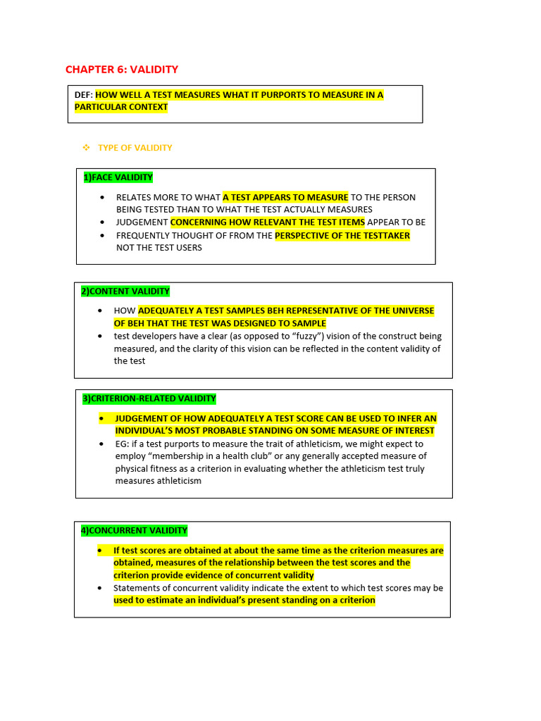CHAPTER 6 VALIDITY | PDF | Validity (Statistics) | Science