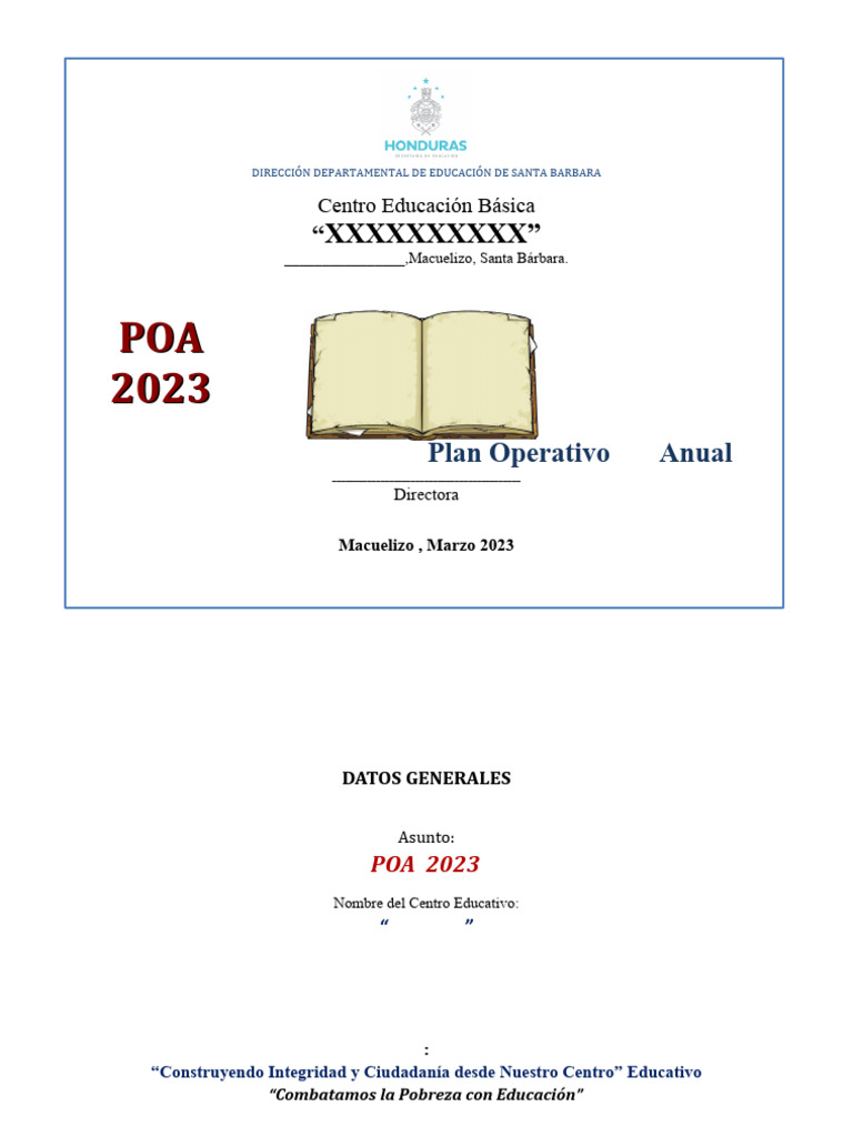 POA 2023: Educación y Comunidad en Santa Bárbara | PDF | Laboratorios ...