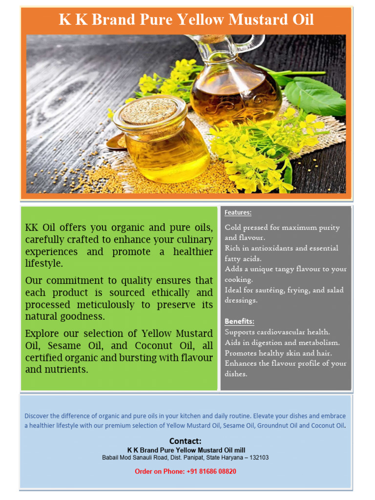 KK Oil | PDF | Coconut Oil | Mustard (Condiment)