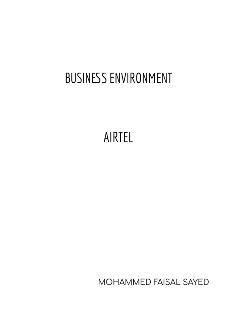 BUSINESS ENVIRONMENT Project Final | PDF | Telecommunications | Business
