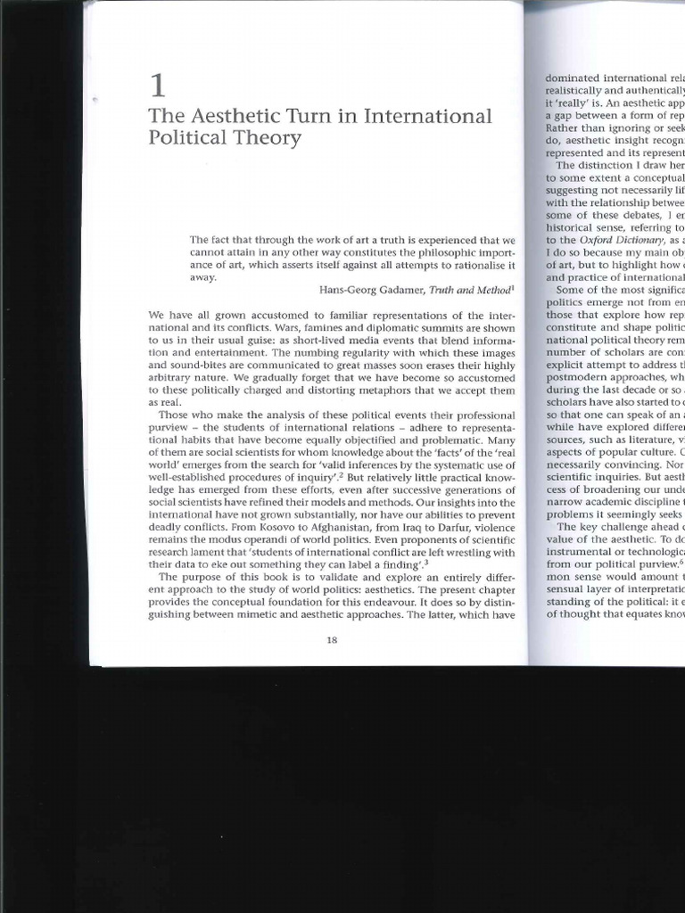 Capitulo 1 The Aesthetic Turn in International Political Theory | PDF
