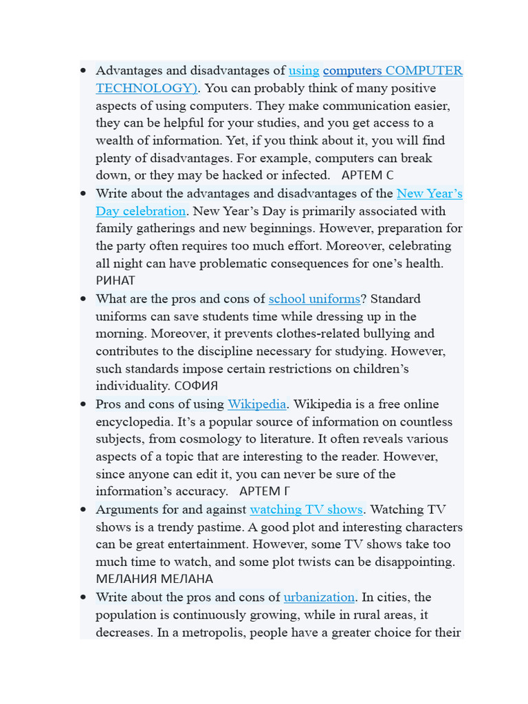 Advantages and Disadvantages of Using | PDF | Wikipedia | Human Communication