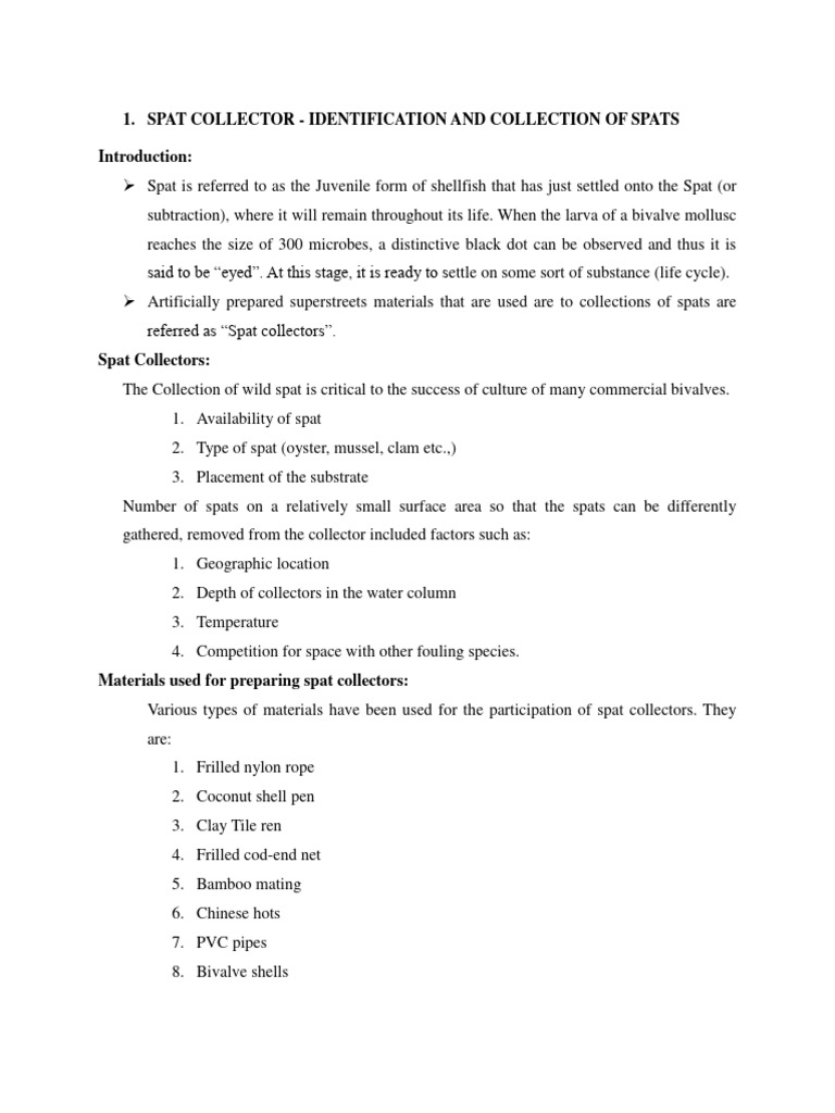 BFSc. - Shellfish Hatchery Management - Practical - 14-04-24 | PDF ...