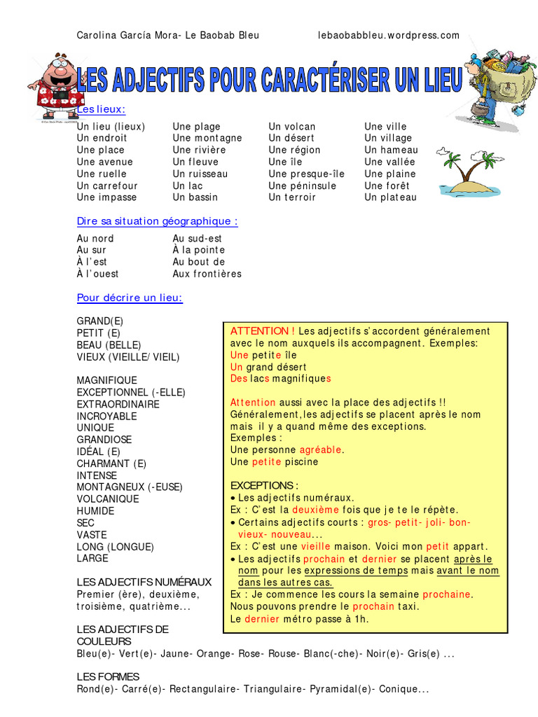 Adjectifs pour Décrire des Lieux | PDF | Sciences de la terre