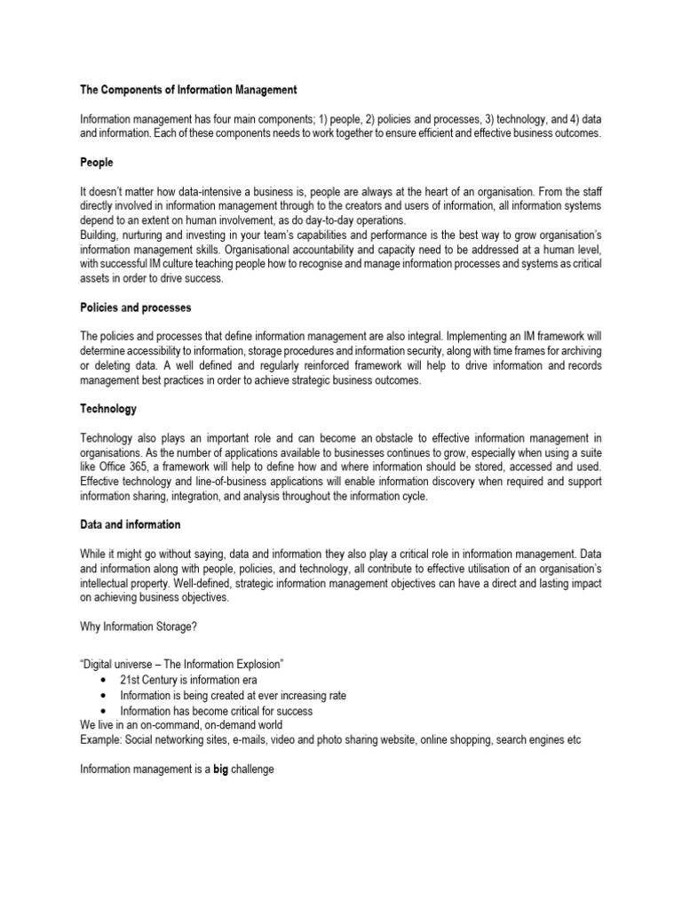 8 Components of IM ACTIVITY | PDF | Information Management | Information