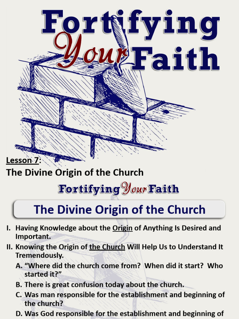 L07 The Divine Origin of The Church | PDF | Acts Of The Apostles | Jesus