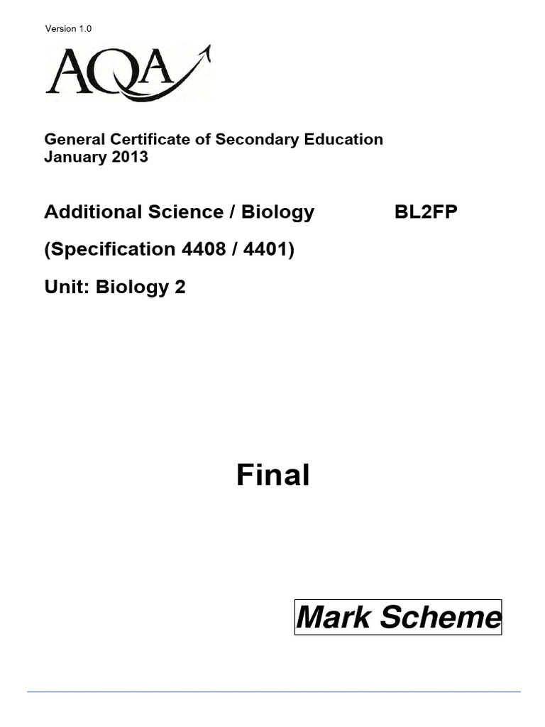 January 2013 MS - Unit B2 (F) AQA Biology GCSE | PDF | Leaf | Carbohydrates