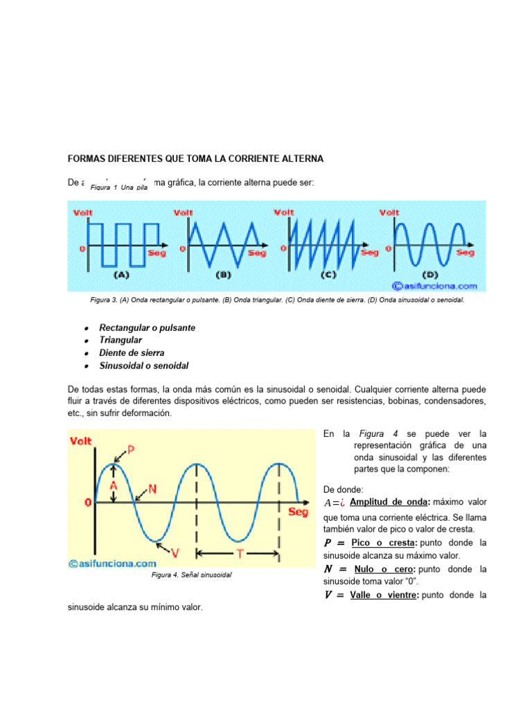 Características Corriente Alterna | PDF | Energia electrica | Inductor
