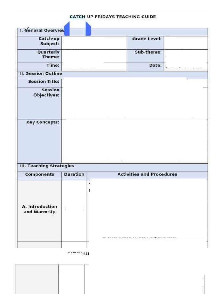 Catch Up Friday-Blank Form | PDF