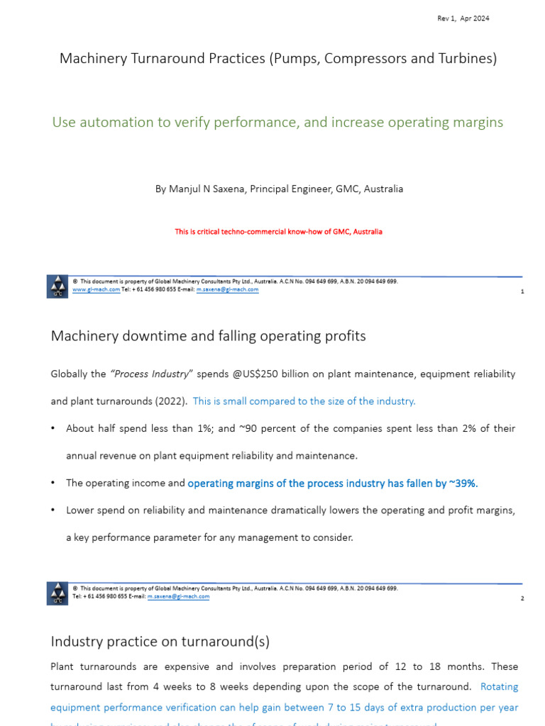 Machinery Turnaround Optimization Guide | PDF | Boiler | Reliability Engineering