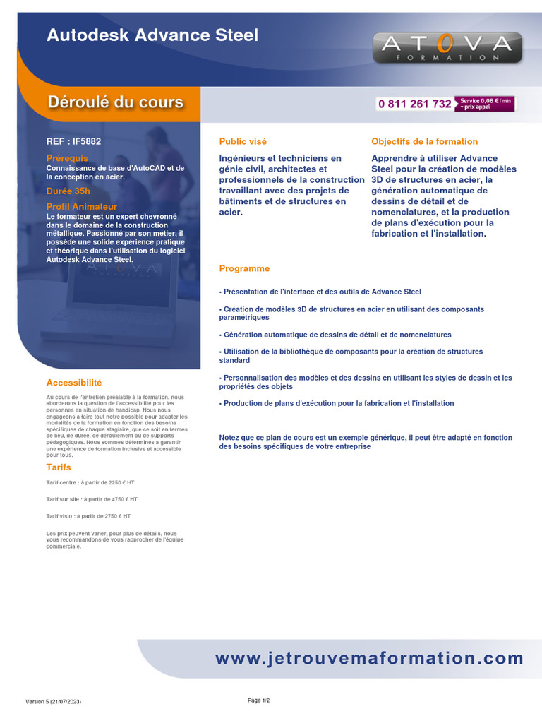 Formation Autodesk Advance Steel 2023 | PDF | Autodesk | Informatique