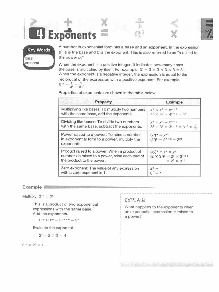05 - Exponents Square and Cubic Roots | PDF
