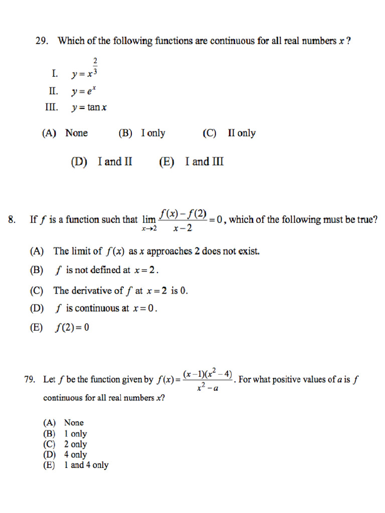 2) Continuity & Differentiability (Multiple Choice) | PDF