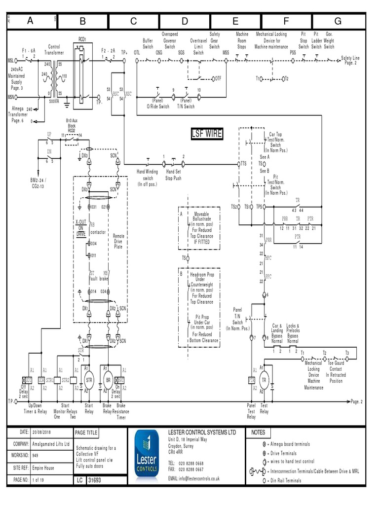 Lift Control Panel Schematic | PDF