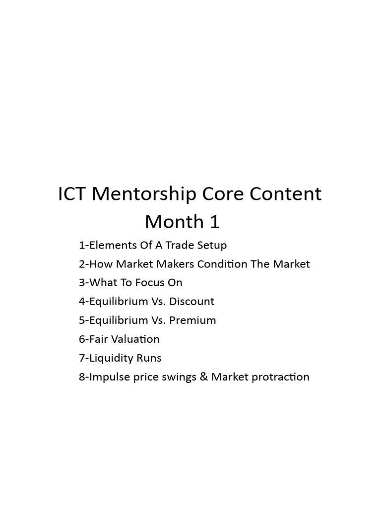 Month 1: ICT Mentorship Liquidity Runs | PDF | Market Liquidity | Prices