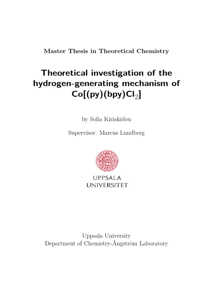Master Thesis | PDF | Density Functional Theory | Catalysis