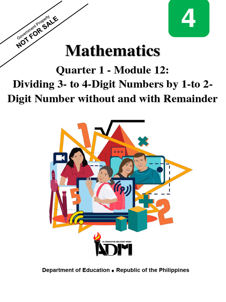 math4_q1_mod12_divides3to4digitby1to2digit_v3 | PDF | Division (Mathematics)