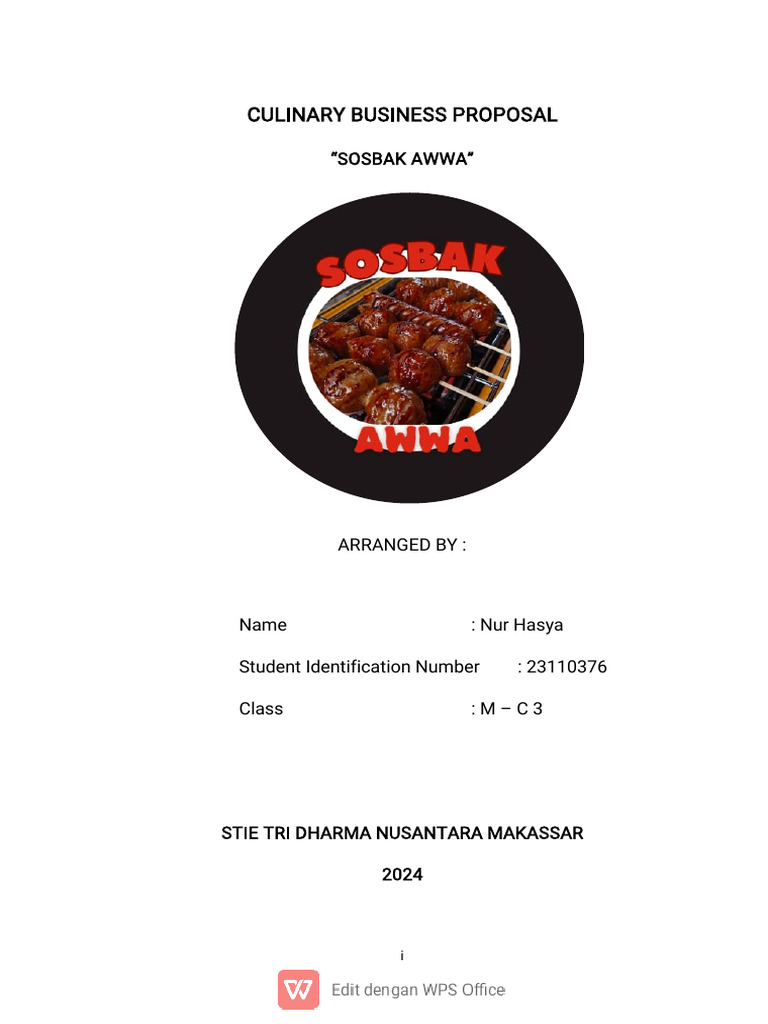 Proposal Bisnis Usaha Bakso Pdf Indonesian Rupiah Sausage