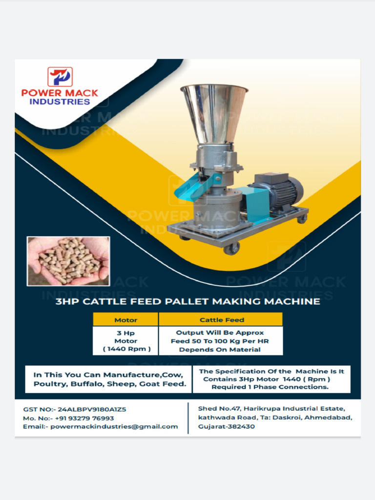 3HP Cattle Feed Pallet Making Machine | PDF