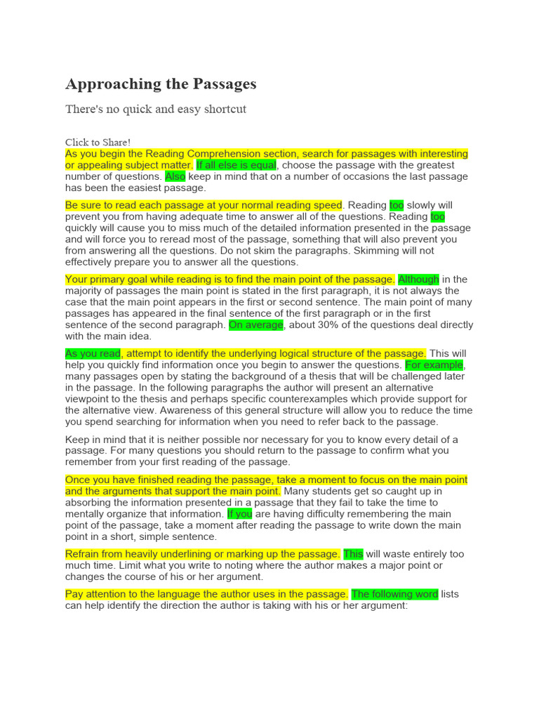 Approaching The Passages-Prediction | PDF | Mind | Reading Comprehension