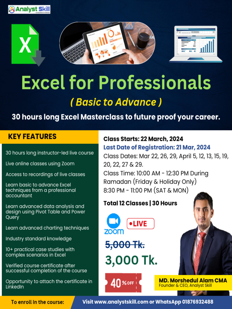 Course Brochure - Excel For Professionals (Batch 3) | PDF | Microsoft ...