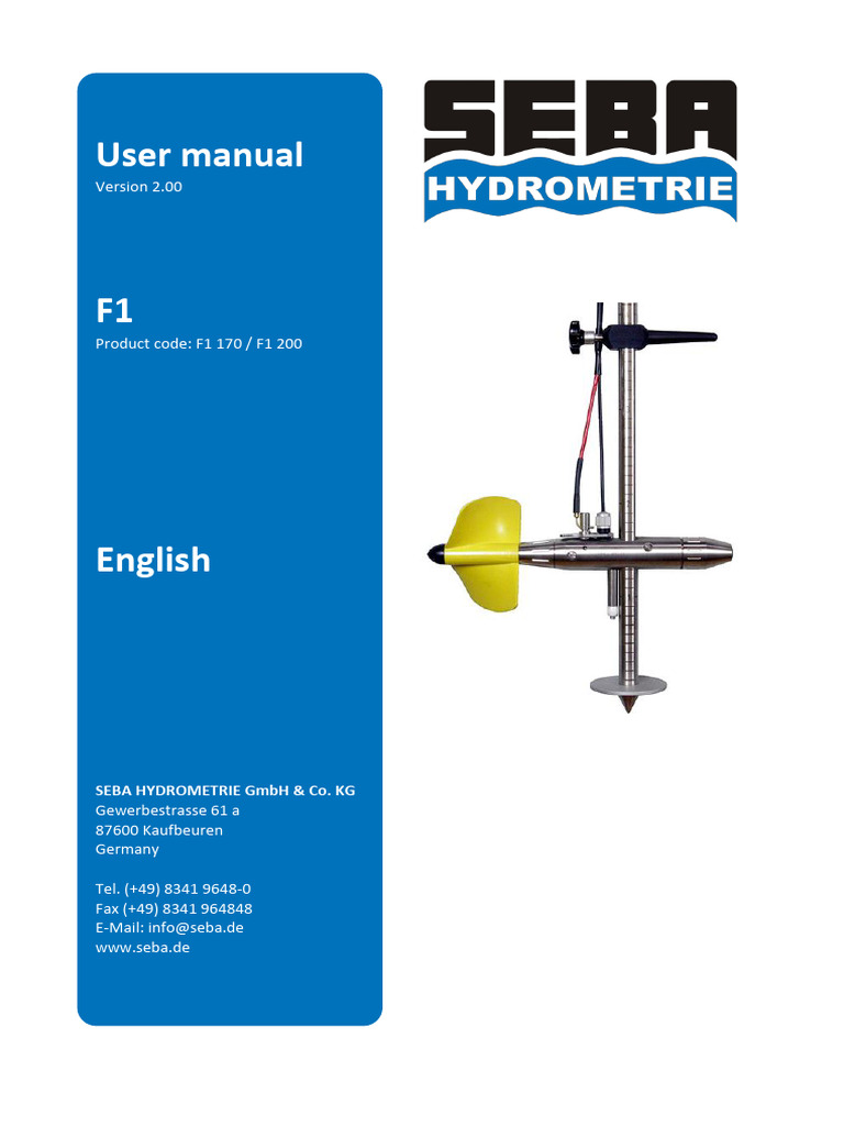 User Manual: Seba Hydrometrie GMBH & Co. KG | Download Free PDF ...