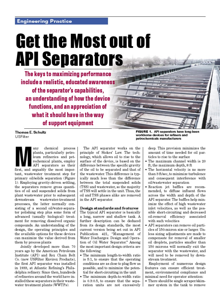 API Separator and Waste Water | PDF | Petroleum | Oil Refinery