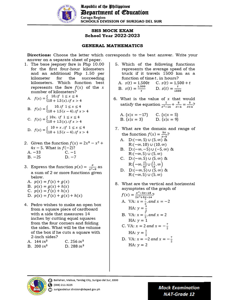 TQ Gen - Mathematics | PDF | Interest | Present Value