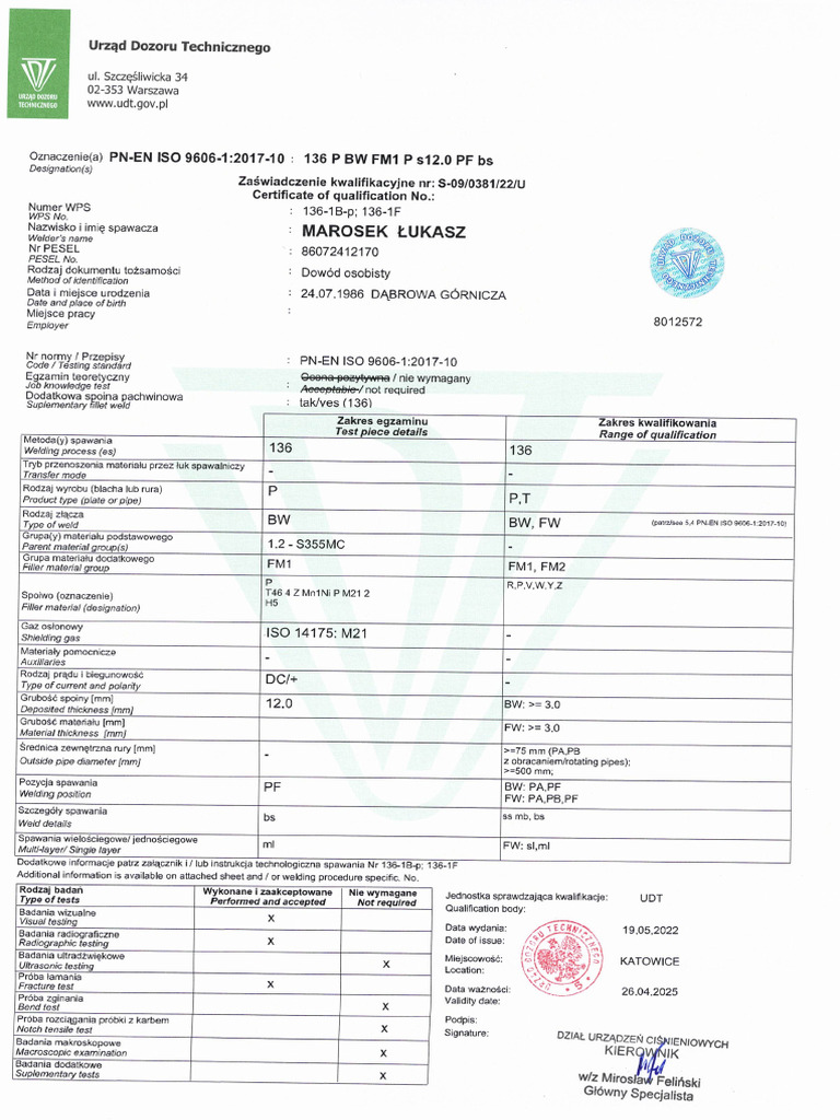 Marosek Łukasz 136 UDT | PDF