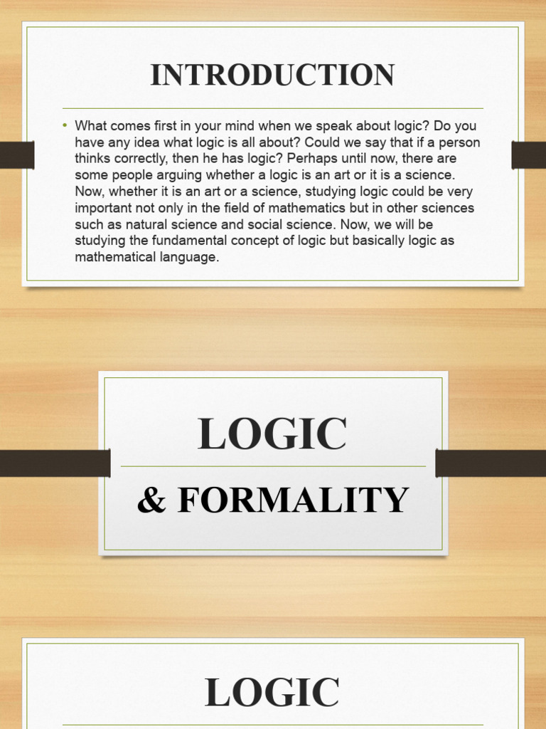Logic and Formality | PDF | Logic | If And Only If