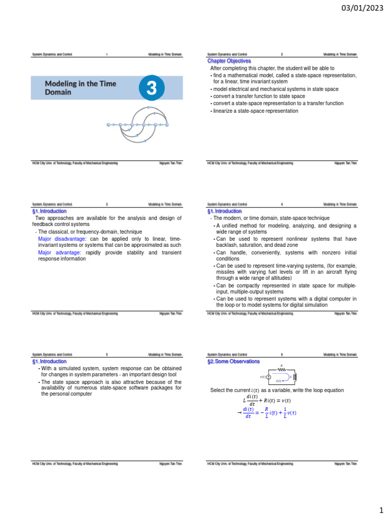 State-Space Modeling in Control Systems | PDF | Mechanics | Physics